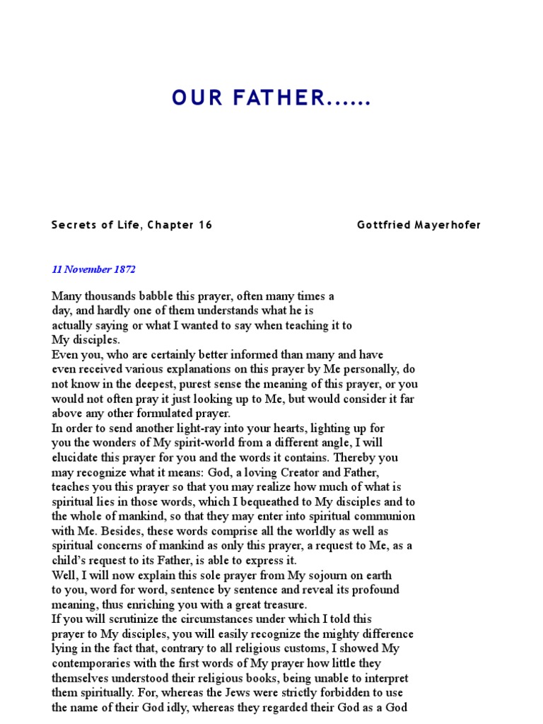 Our Father...... | PDF | God The Father | Heaven