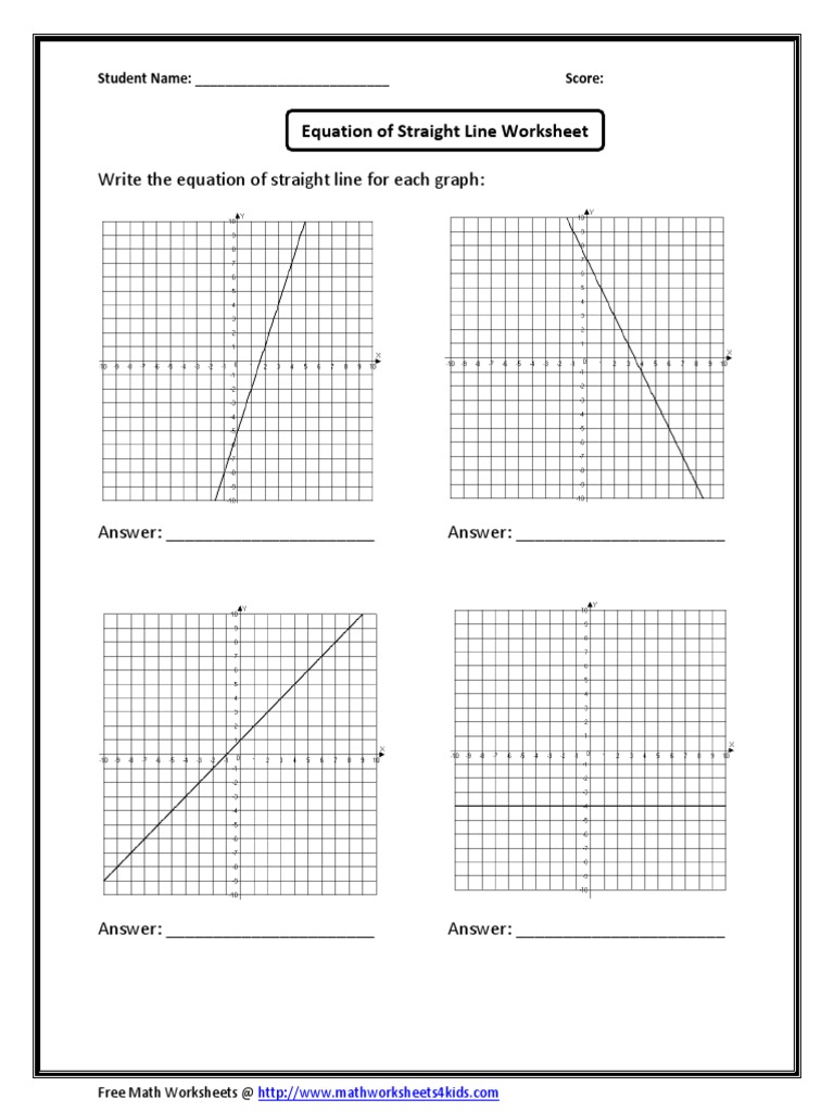 Equation of Straight Line Worksheet | PDF | Career & Growth | Computers