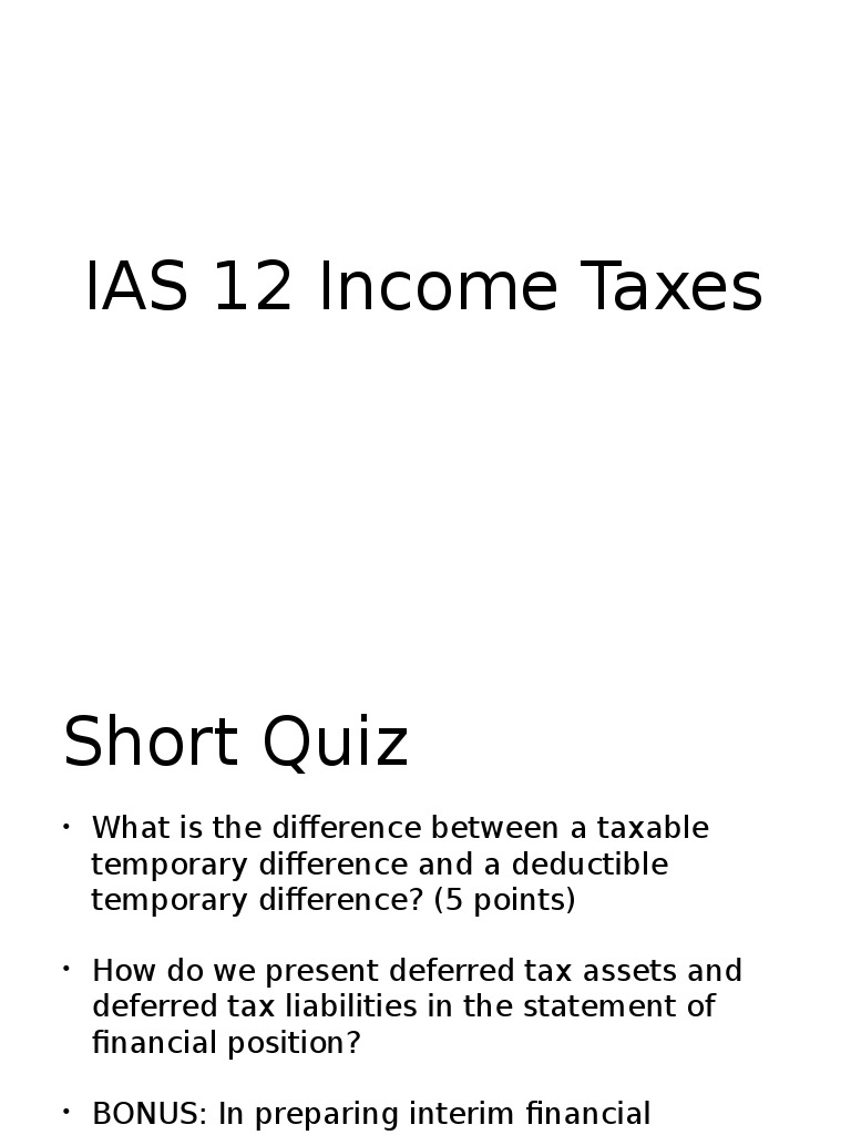 Ias 12 | PDF | Deferred Tax | Tax Deduction