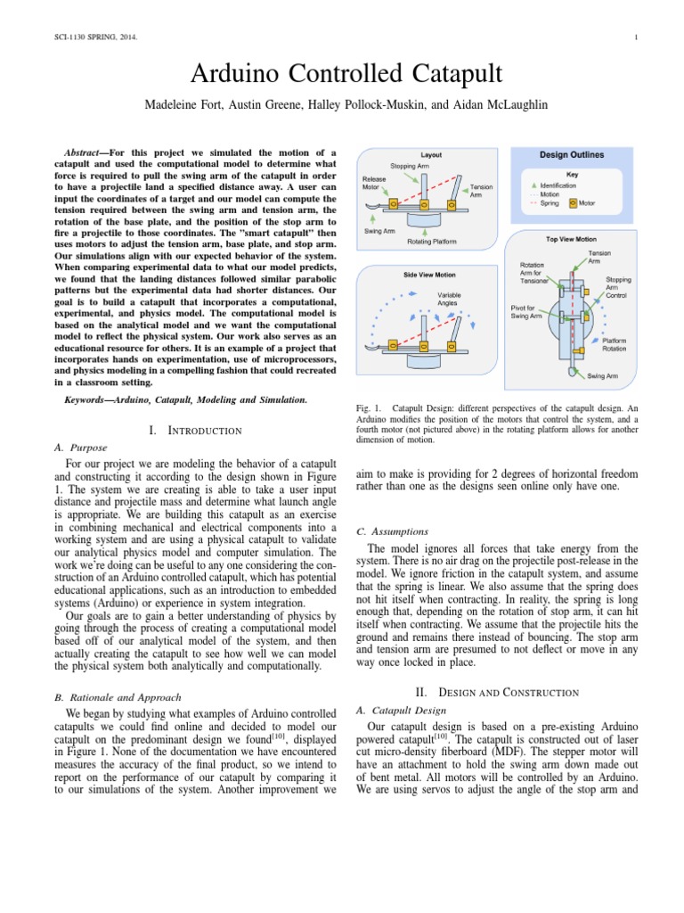 Arduino Controlled Catapult | PDF | Torque | Force