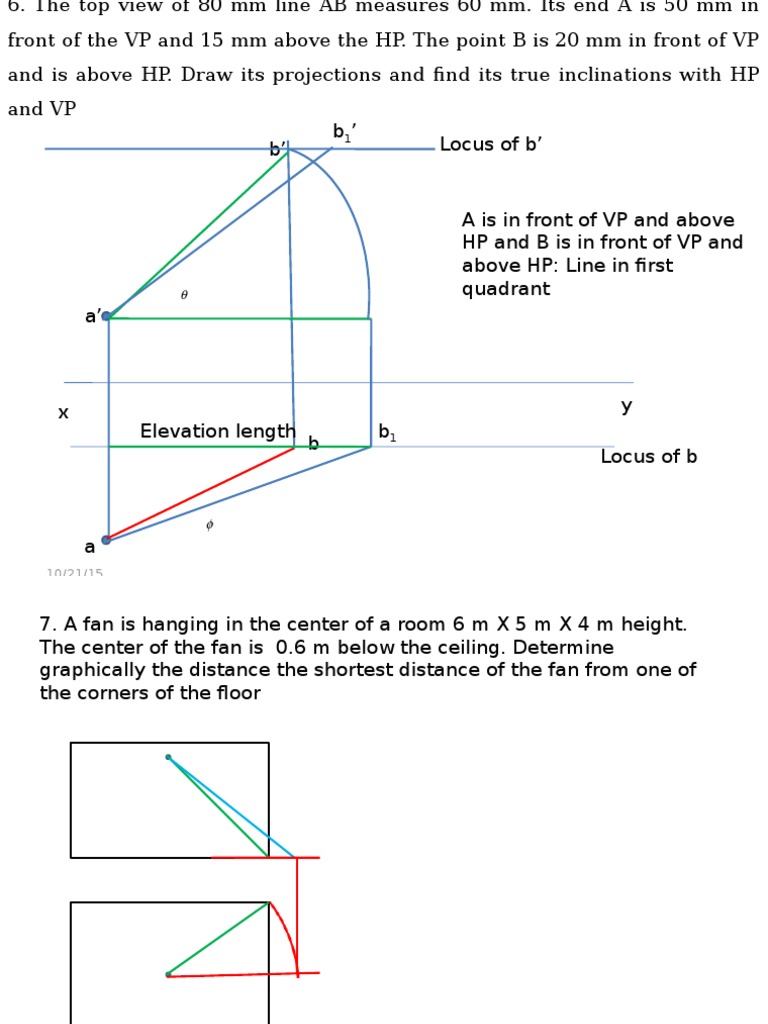 Lecture 12 Projection of Line Inclined to Both the Plane | Line ...