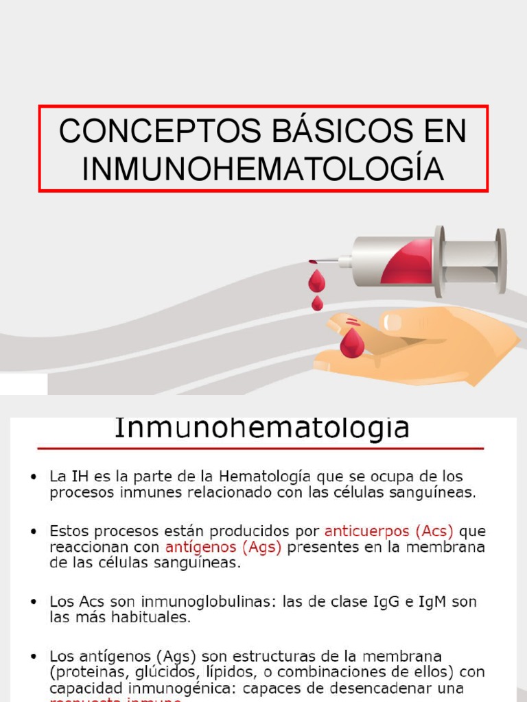 Conceptos Básicos en Inmunohematología | PDF
