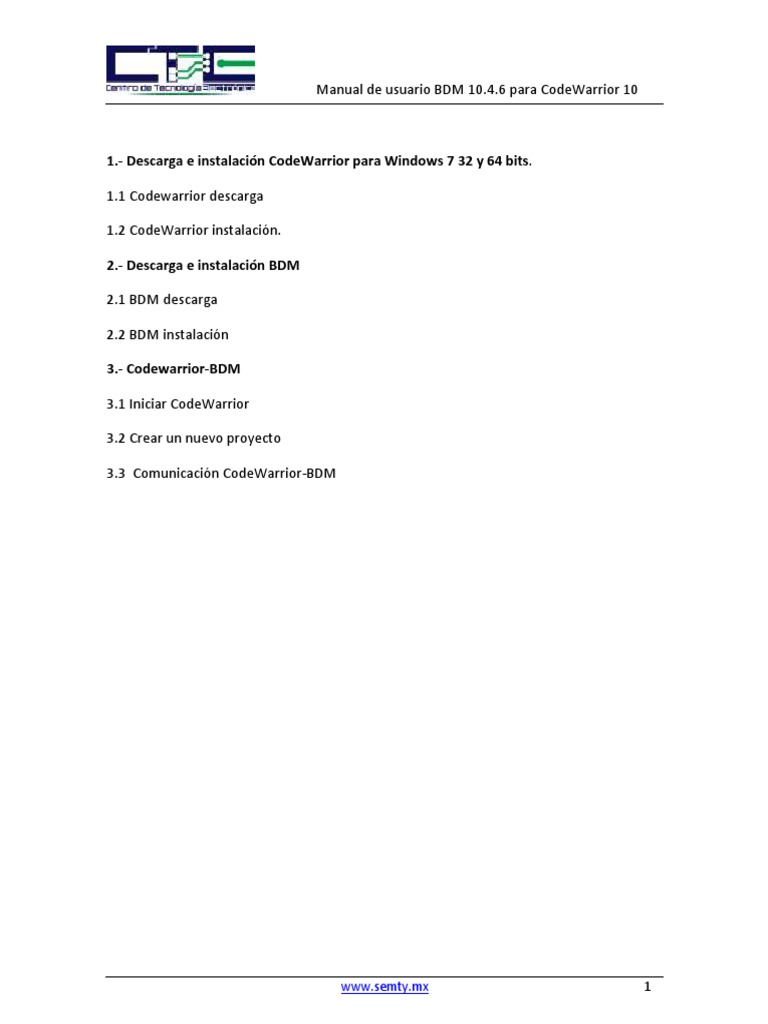 Guía Instalación CodeWarrior y BDM | PDF | Windows 7 | Microsoft Windows
