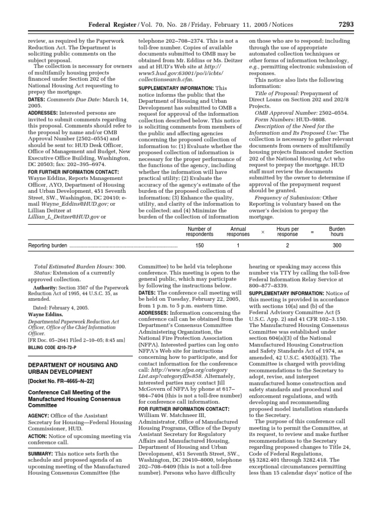Notice: Grants and Cooperative Agreements Availability, Etc.: Manufactured Housing Consensus ...