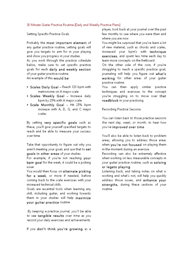 30 Minutes Guitar Practice | PDF | Guitars | Music Theory