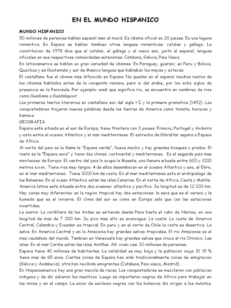En El Mundo Hispanico | PDF | España | México