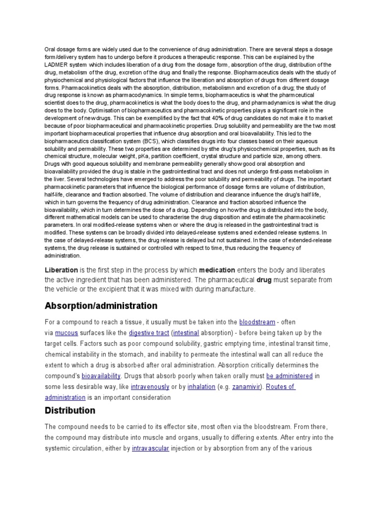 LADMER | PDF | Bioavailability | Pharmacokinetics