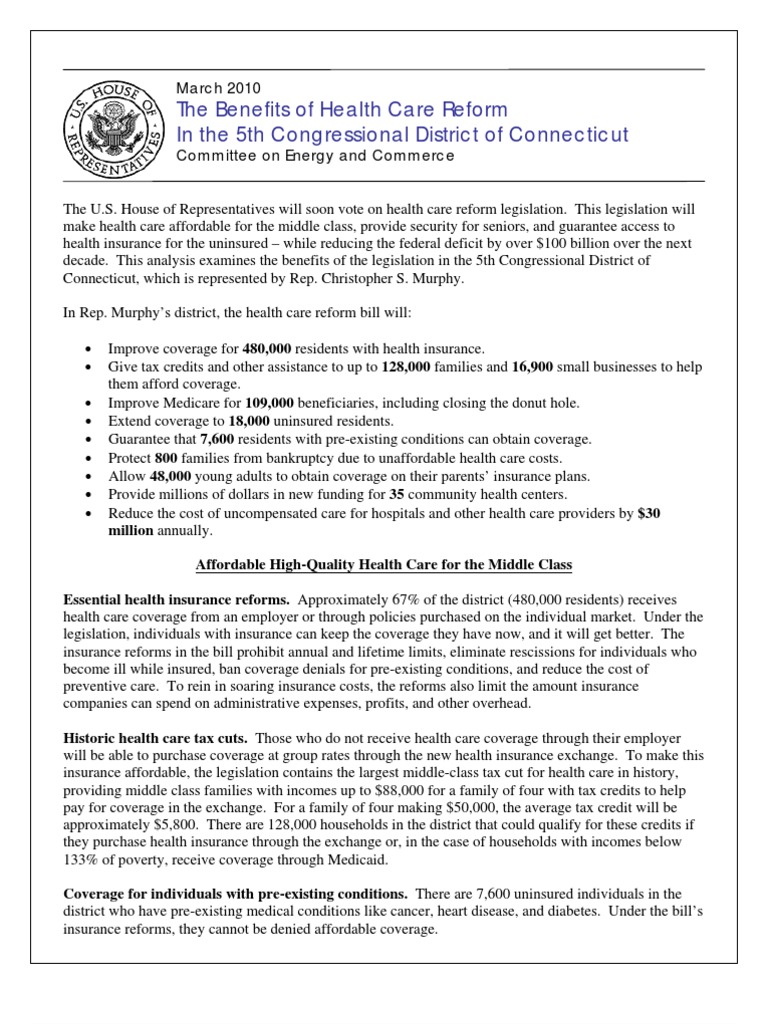 CT5 Health Care Fact Sheet | PDF | Health Care In The United States ...