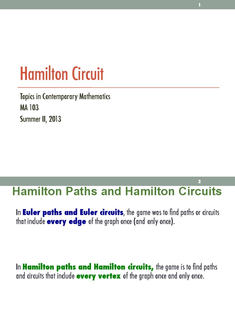 Hamiltonian Circuits | Download Free PDF | Mathematical Relations | Discrete Mathematics