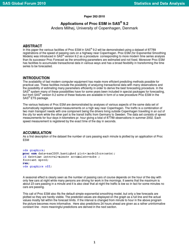 Proc Esm 2 | PDF | Forecasting | Errors And Residuals