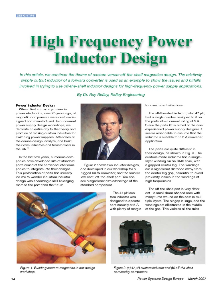 High Frequency Power Inductor Design | PDF | Inductor | Electrical ...