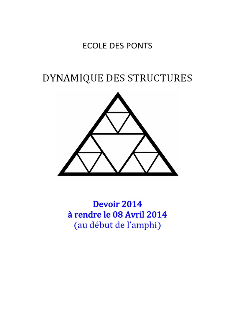 Devoir Dynamique Des Structures PDF | PDF | Pendule (physique ...