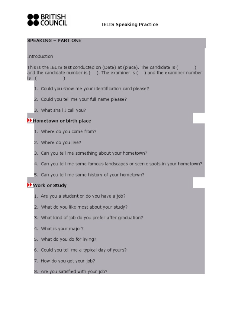 Ielts Speaking Sample Questions | PDF | News | Tourism