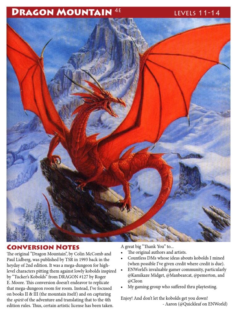 Dragon Mountain 4e | PDF | Dwarf (Dungeons & Dragons) | Leisure