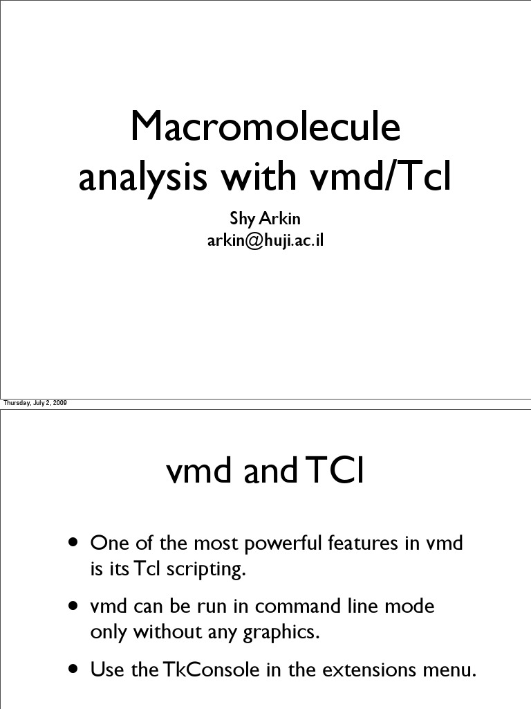VMD TCL | PDF | Amino Acid | Alpha Helix