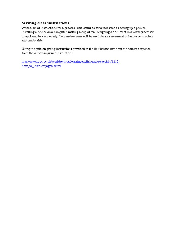 How to Write Clear Instructions | PDF | Art