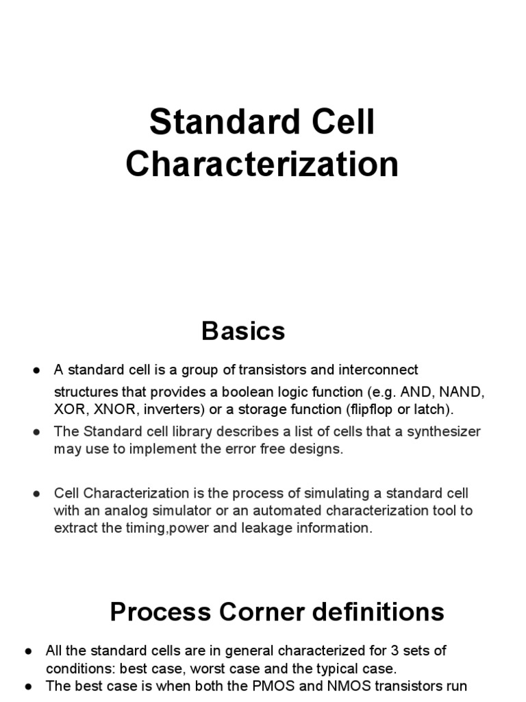 Standard Cell Characterization | PDF | Electrical Circuits | Electronic ...