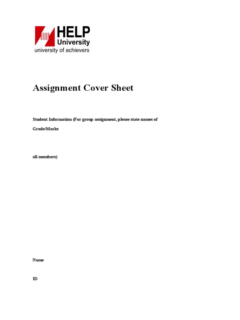 Assignment Cover Sheet Template | PDF