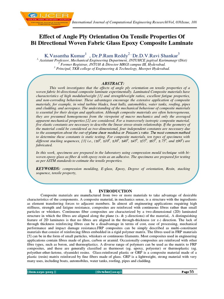 Effect of Angle Ply Orientation On Tensile Properties of Bi Directional ...