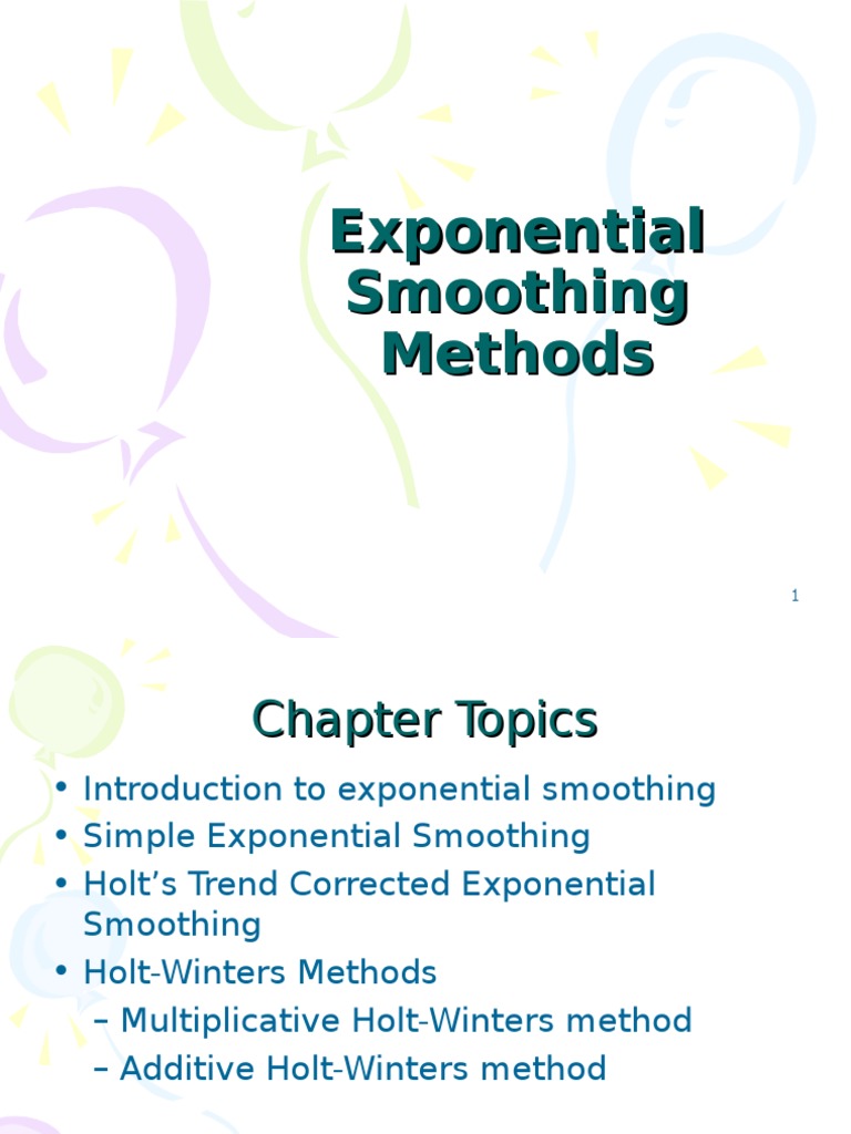 Exponential Smoothing Methods | PDF | Analysis | Applied Mathematics
