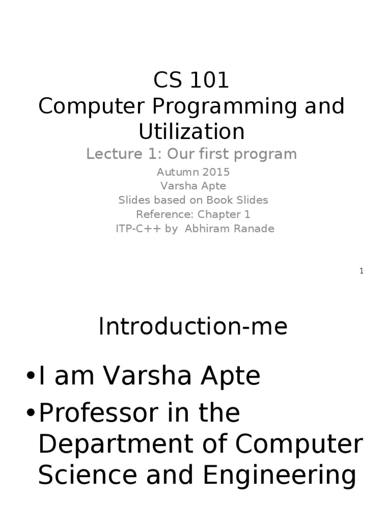 Chap 1 Abhiram Ranade | PDF | Application Software | Computer Program