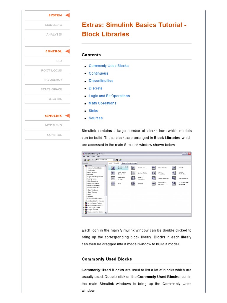 Extras: Simulink Basics Tutorial Block Libraries | PDF | Amplitude ...