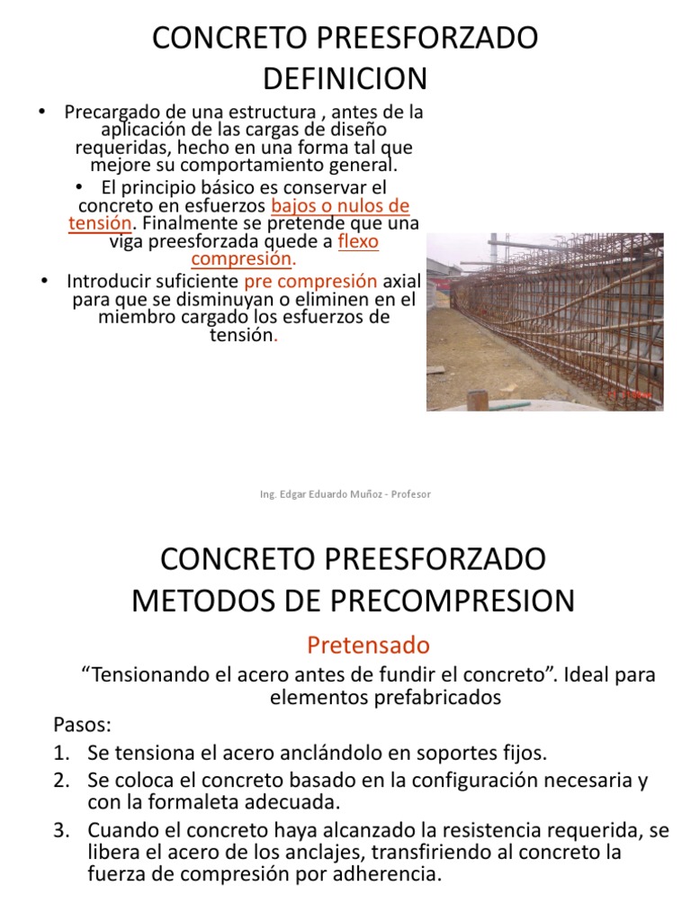Metodos de Precompresion | PDF | Hormigón pretensado | El hombre hace ...