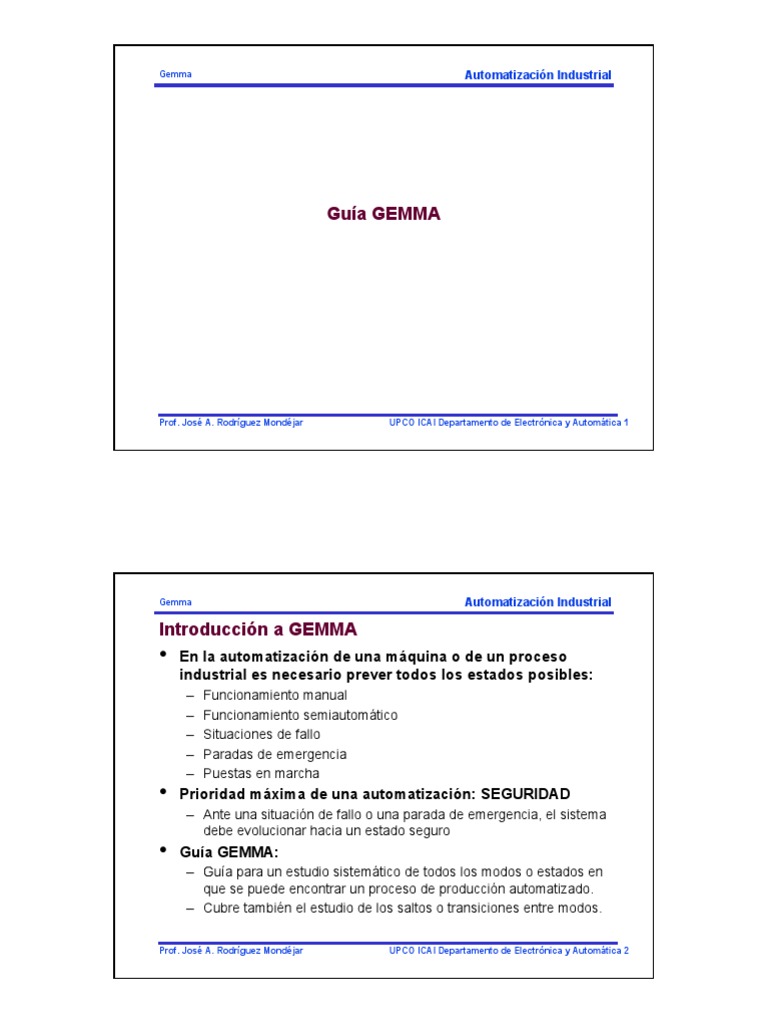 Guía GEMMA automatización industrial | PDF