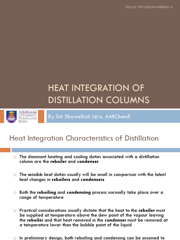 Heat Integration in Distillation Columns | PDF | Home & Garden ...