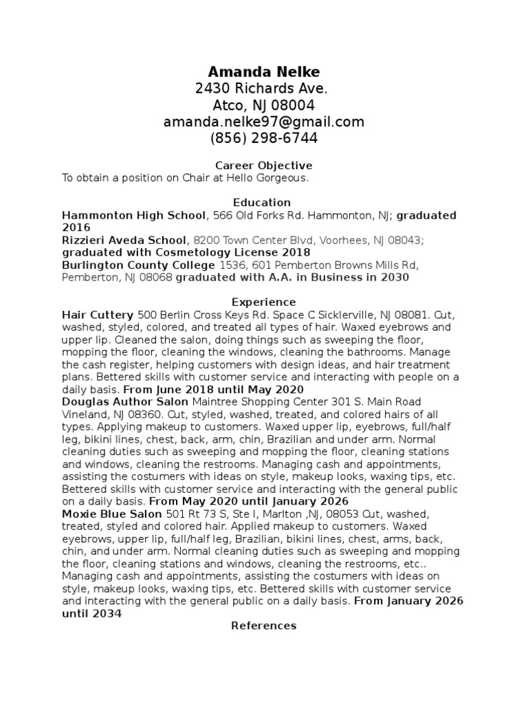 Amanda Nelke Resume | PDF