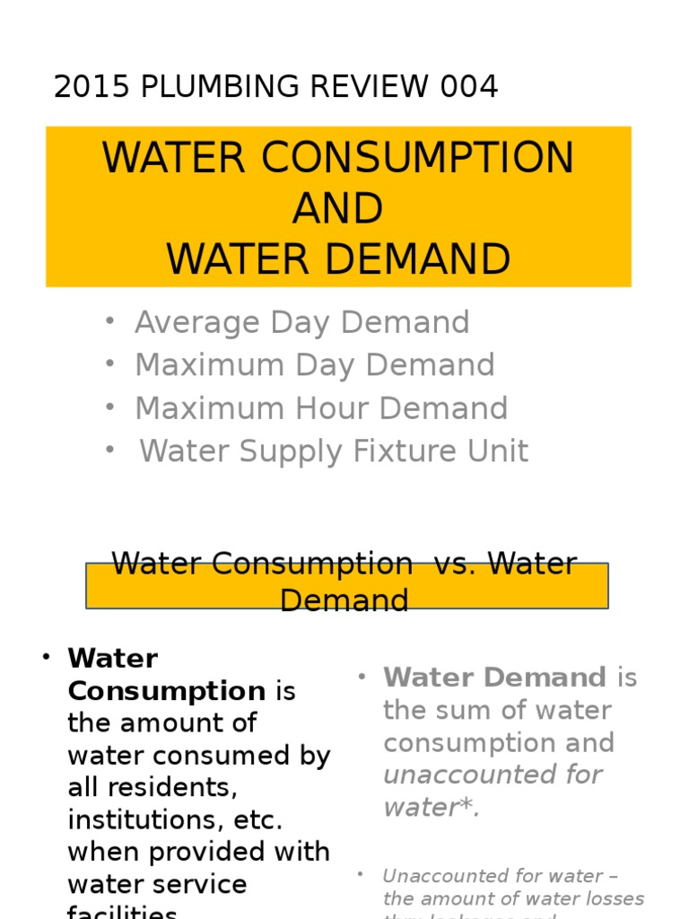 Water Demand and Consumption Analysis | PDF | Water Use | Hydraulic ...