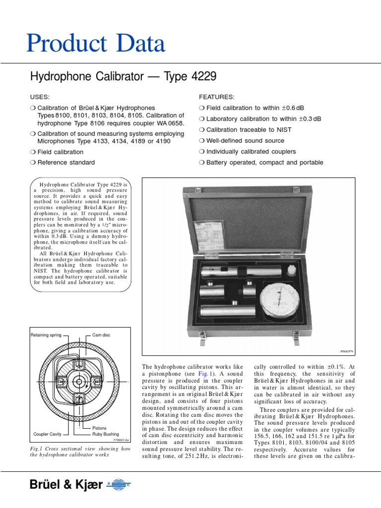 B&K Calibrator Type 4229 Manual | PDF | Calibration | Applied And ...