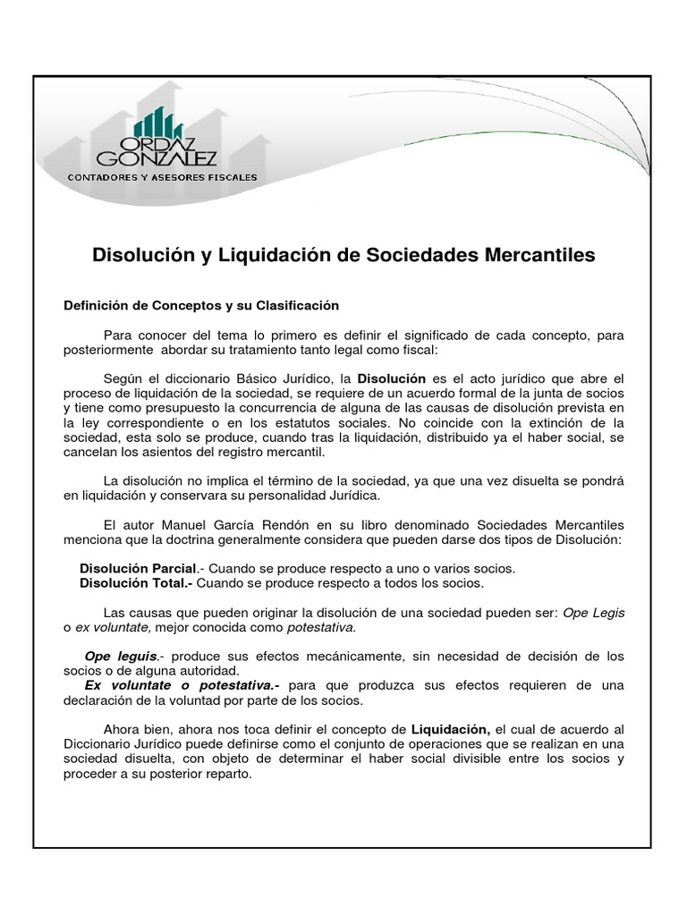 Disolución de Sociedades | Liquidación | Gobierno