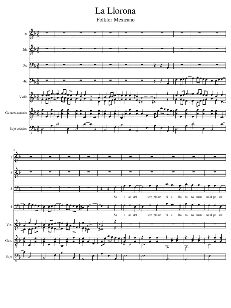 La Llorona Folklor Mexicano | PDF | Formas musicales | Las artes escénicas