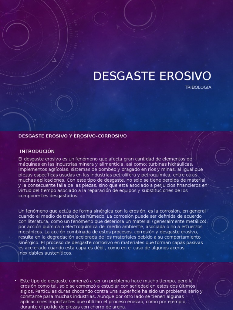 Desgaste Erosivo | PDF | Corrosión | Erosión