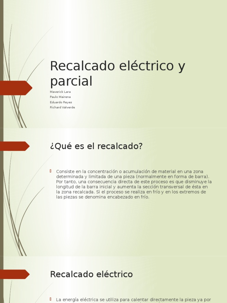 Recalcado Eléctrico y Parcial | PDF | Resistencia Eléctrica y ...