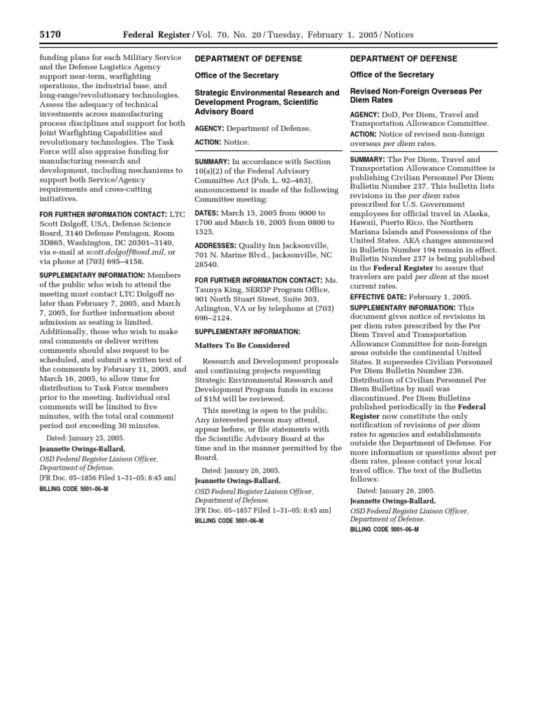 Notice: Federal Acquisition Regulation (FAR) : Scientific Advisory ...