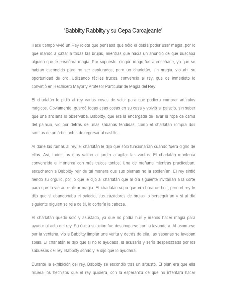 Babbitty Rabbitty y Su Cepa Carcajeante | PDF | Ocio