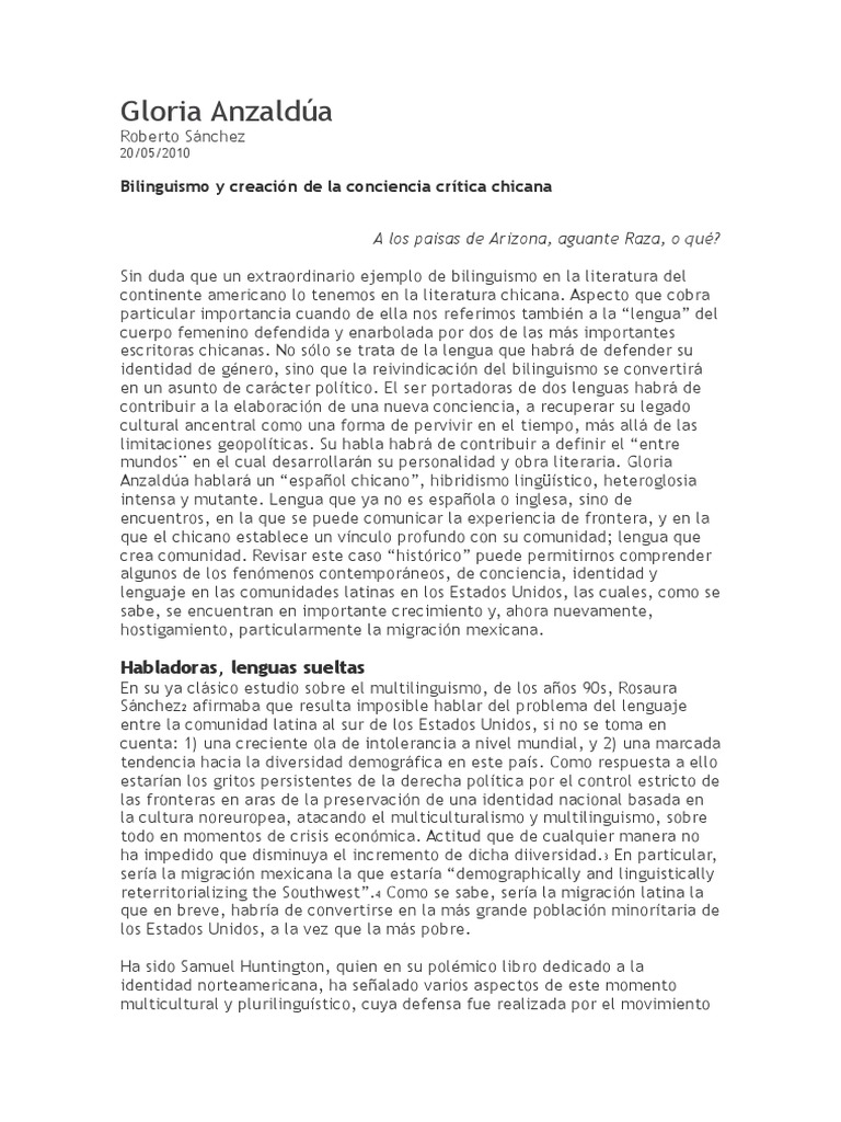 Bilingüismo y Conciencia Chicana | PDF | Multilingüismo | Chicano