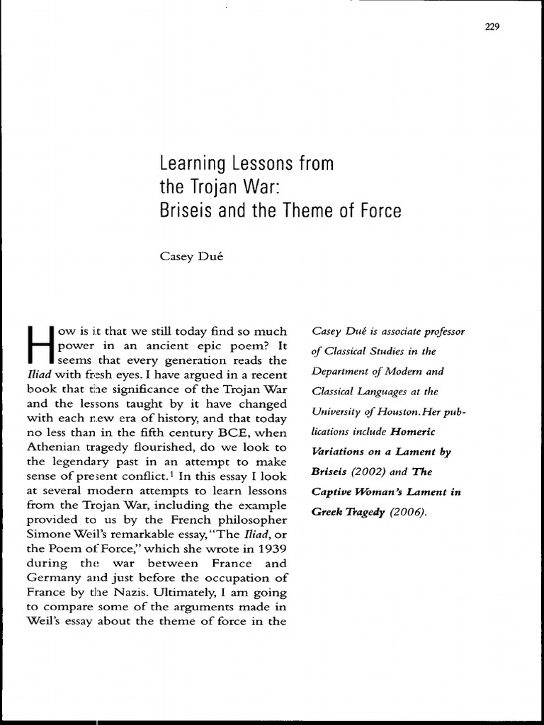 Learning Lessons From The Trojan War (Academic Journal From Ebsco Host ...
