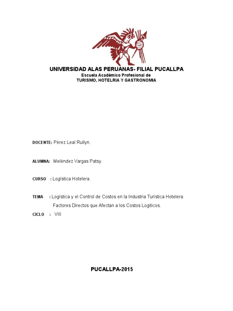 Logística y El Control de Costos en La Industria Turística Hotelera ...
