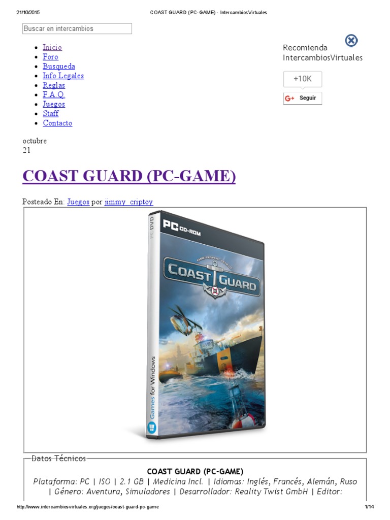COAST GUARD (PC-GAME) - IntercambiosVirtuales | PDF | Informática ...