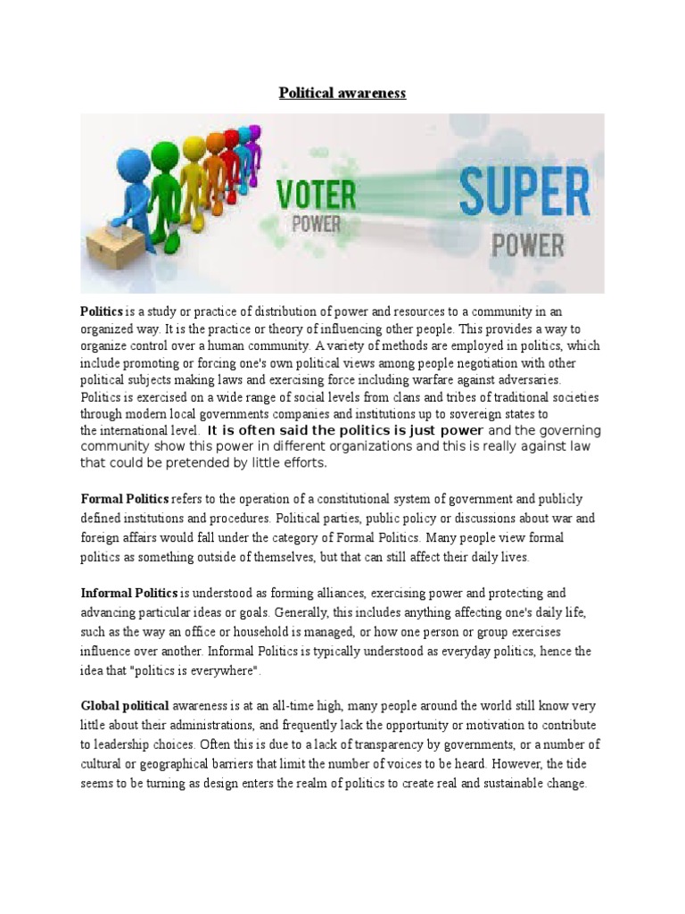 Political Awareness | PDF | Political Corruption | Leadership