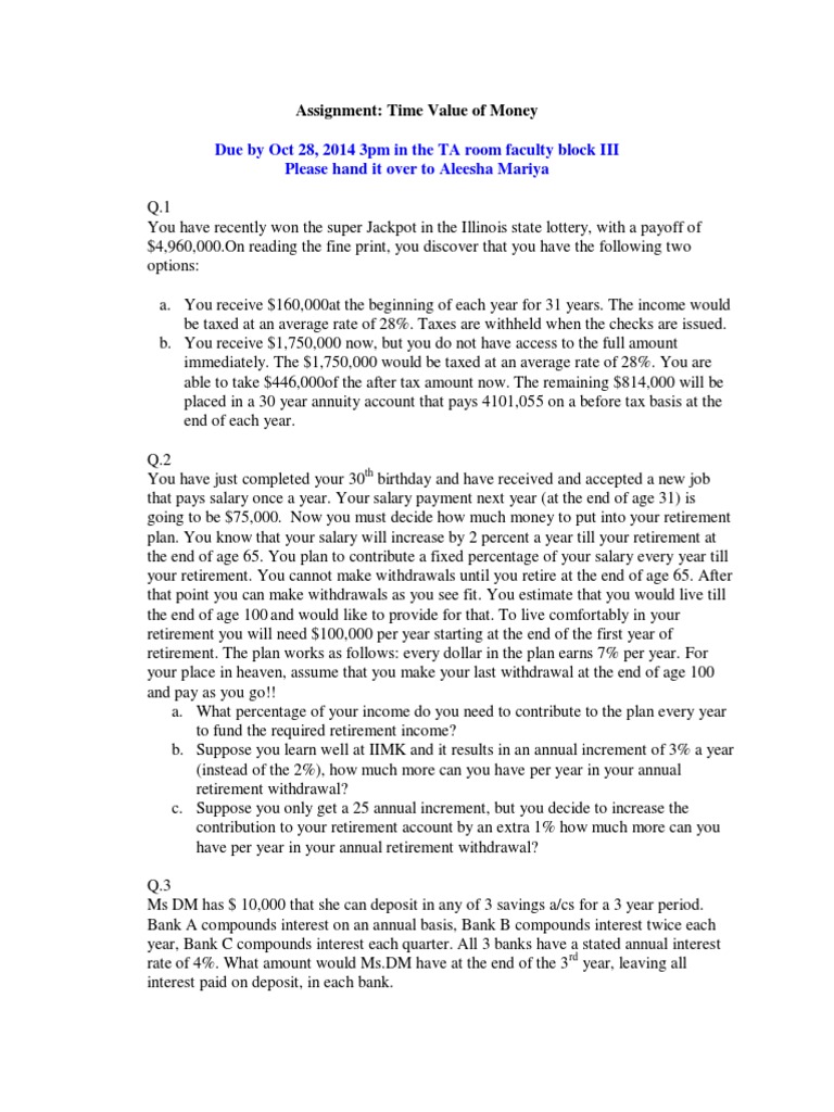 Assignment For TVM | PDF | Refinancing | Mortgage Loan