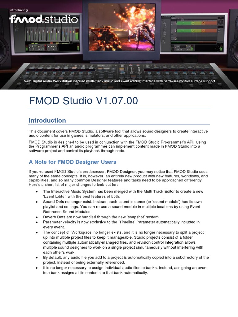 FMOD Studio User Manual | PDF | Computer File | System Software