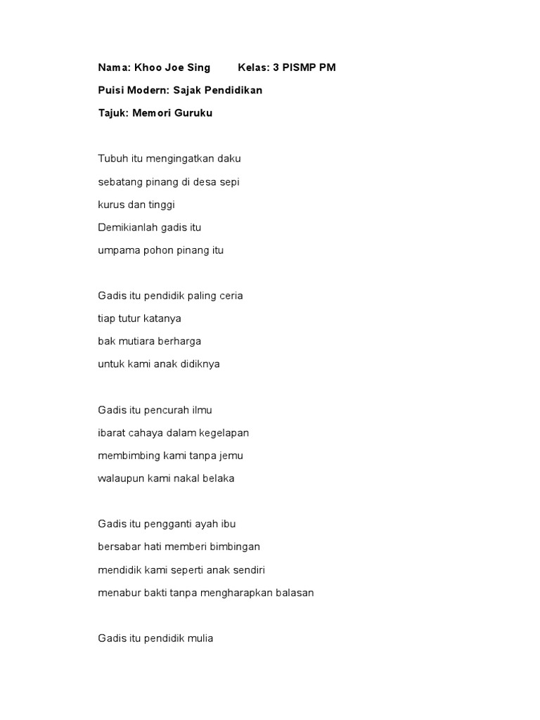 Sajak Pendidikan | PDF | Puisi