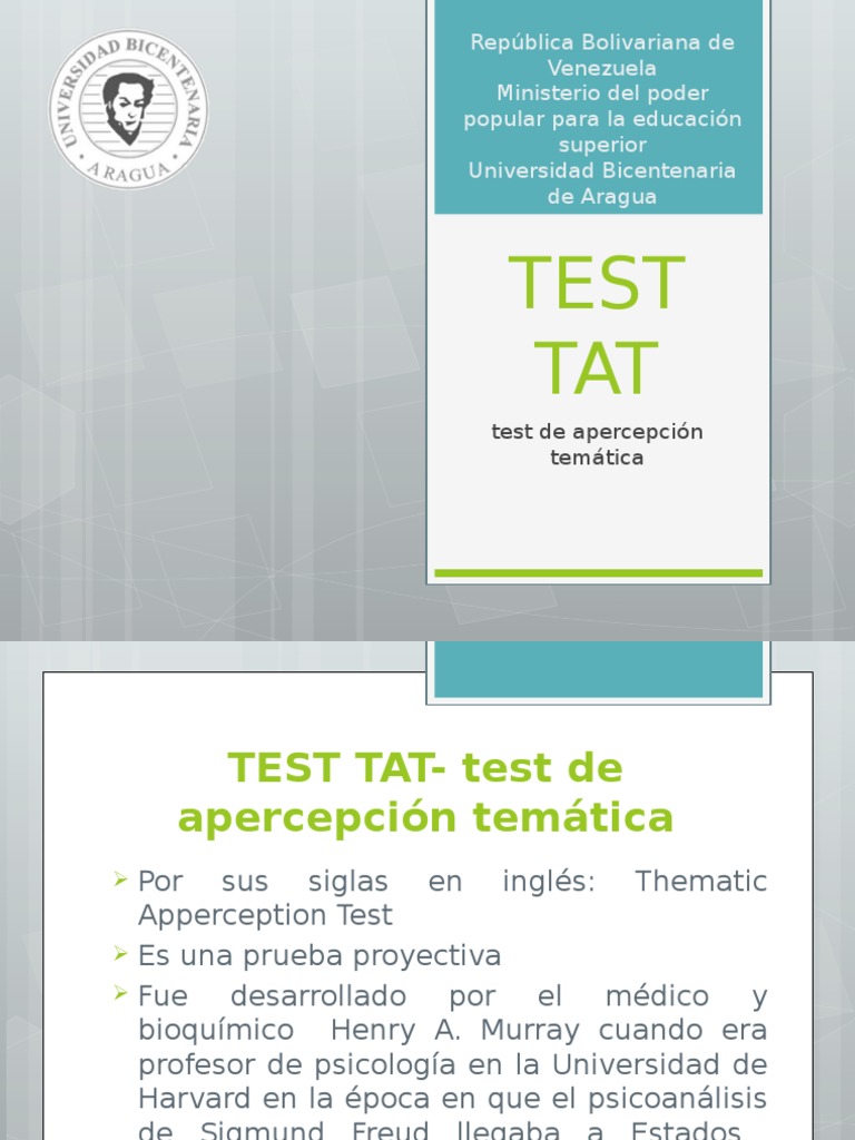 Test de Apercepción Temática (TAT) | PDF | Motivación | Motivacional