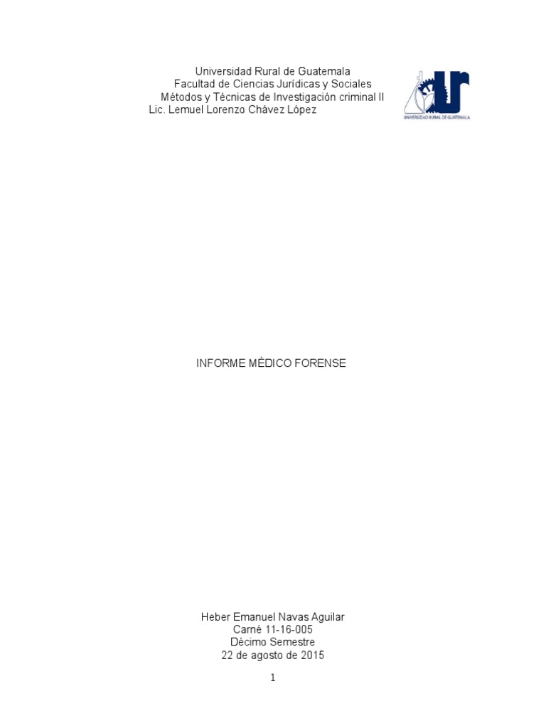 18 - Informe Medico Forense | PDF | Testigo experto | Jurisprudencia médica