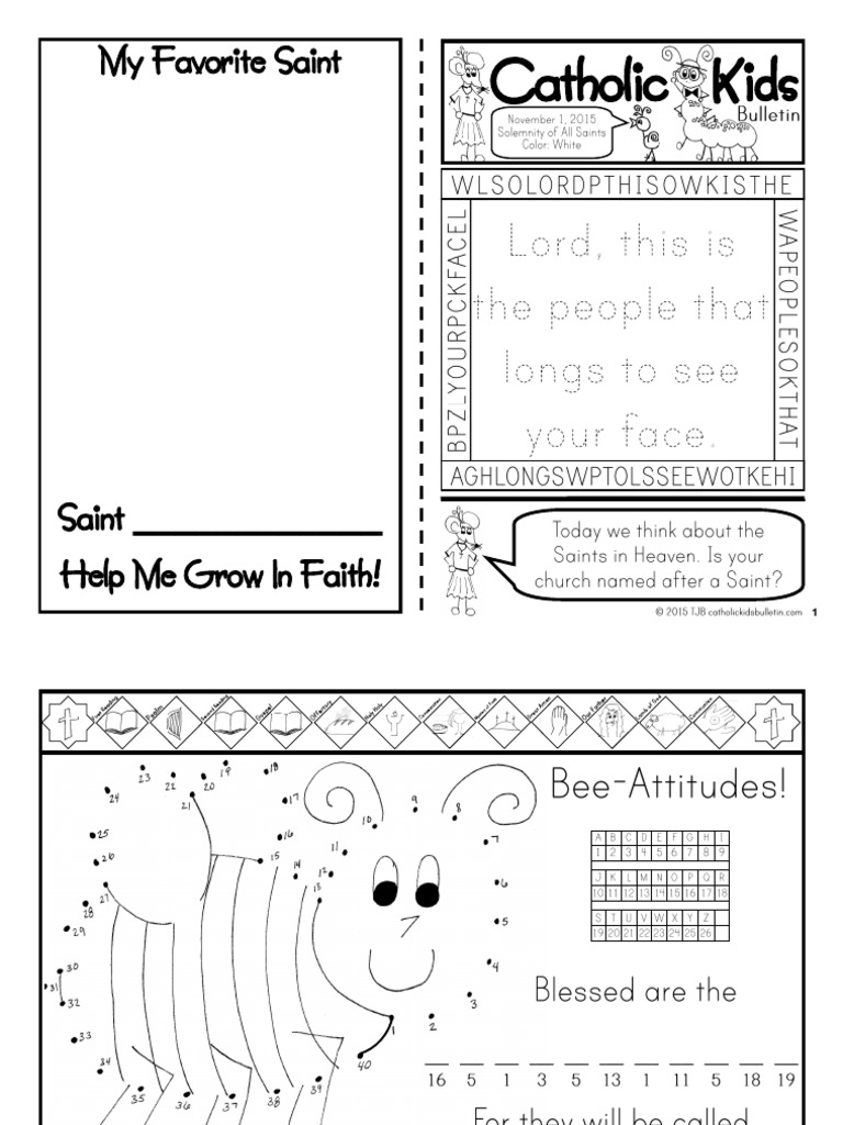 November Catholic Kids Bulletin 2015 | PDF