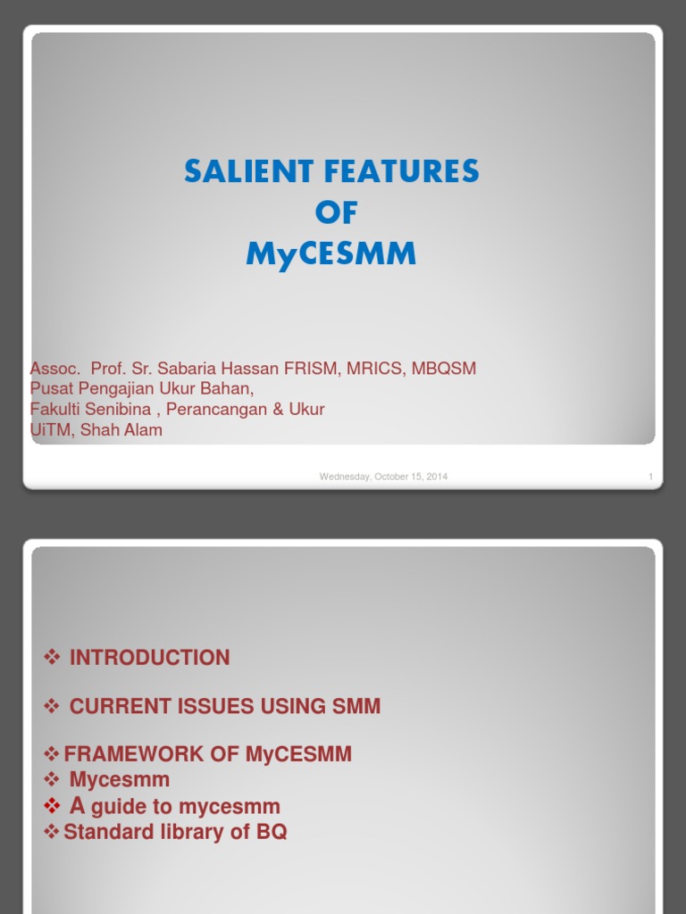 Salient Features of Mycesmm | PDF | Deep Foundation | Specification ...